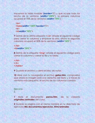 Ejercicio html primer año | PDF