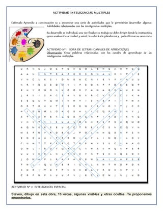 Ejercicio inteligencias multiples | DOCX