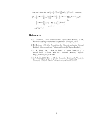 "Rotation of a Rotation" via Geometric (Clifford) Algebra | PDF