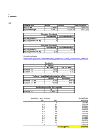 Ejercicio markowitz dos activos | PDF | Free Download