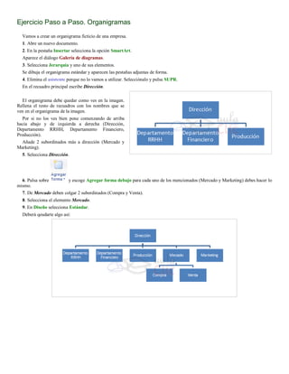 Ejercicio paso a paso - organigramas y diagramas en Word | PDF