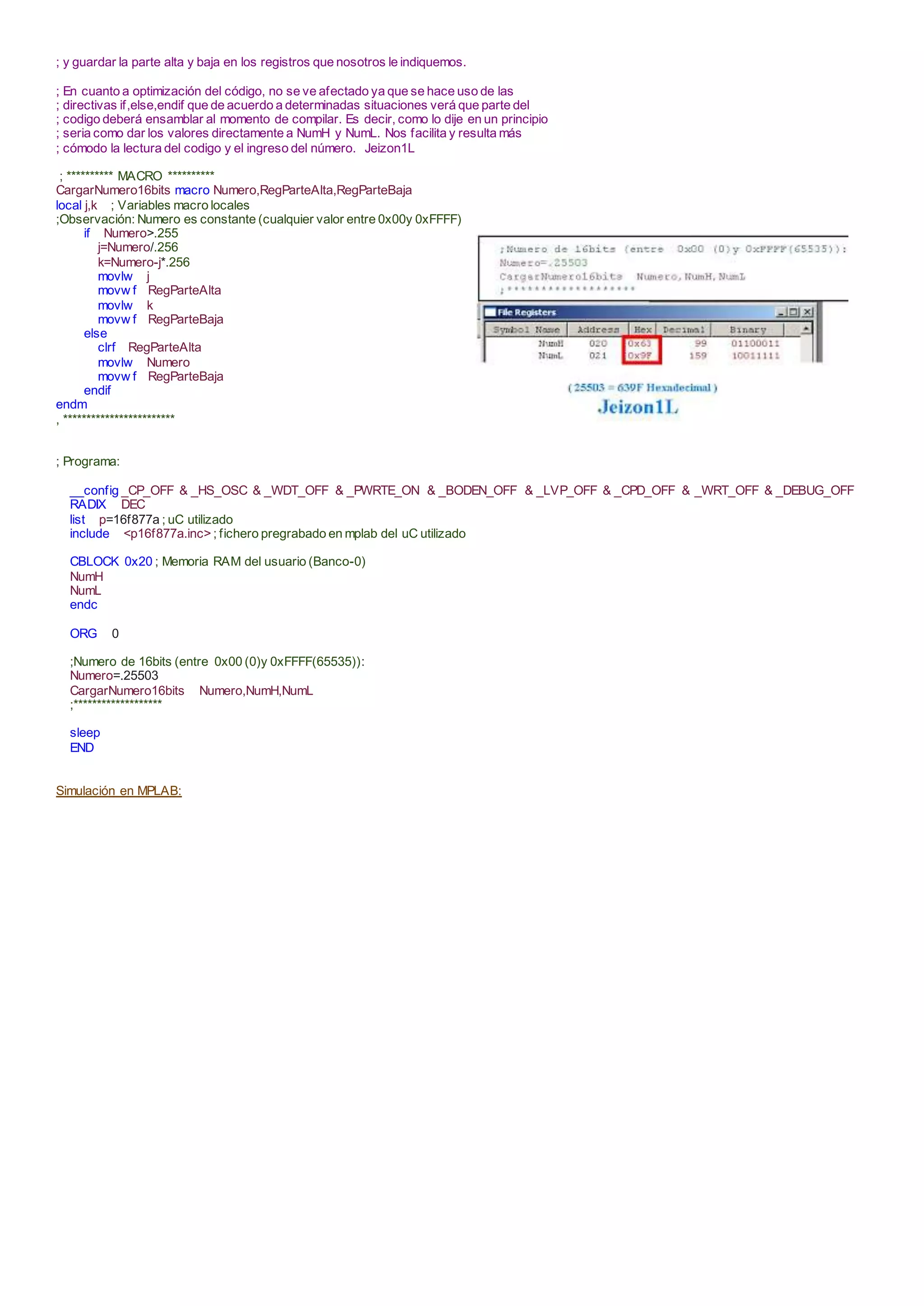 Ejercicio pic assembler | PDF