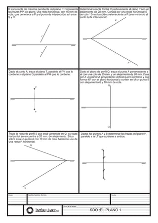 Ejercicios. punto, recta y plano | PDF
