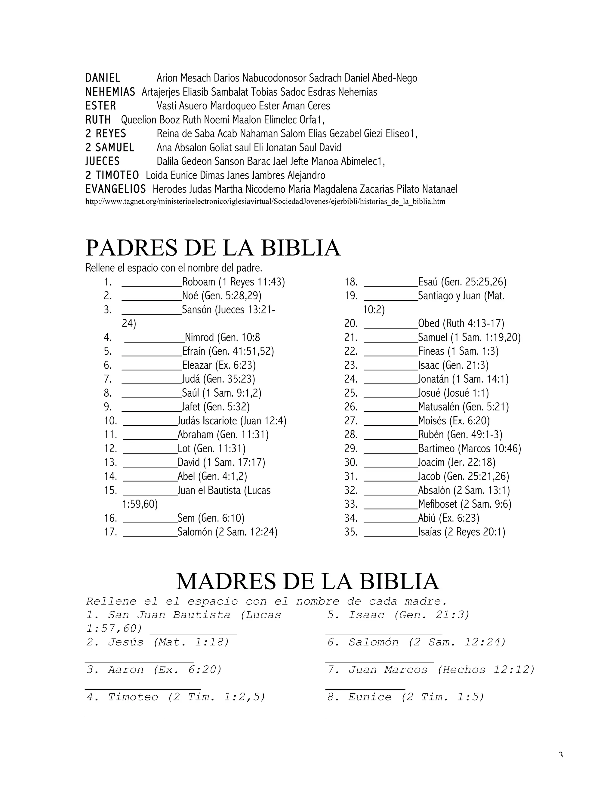 Ejercicios biblicos-i | PDF