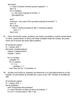Ejercicios resueltos con Python | PDF