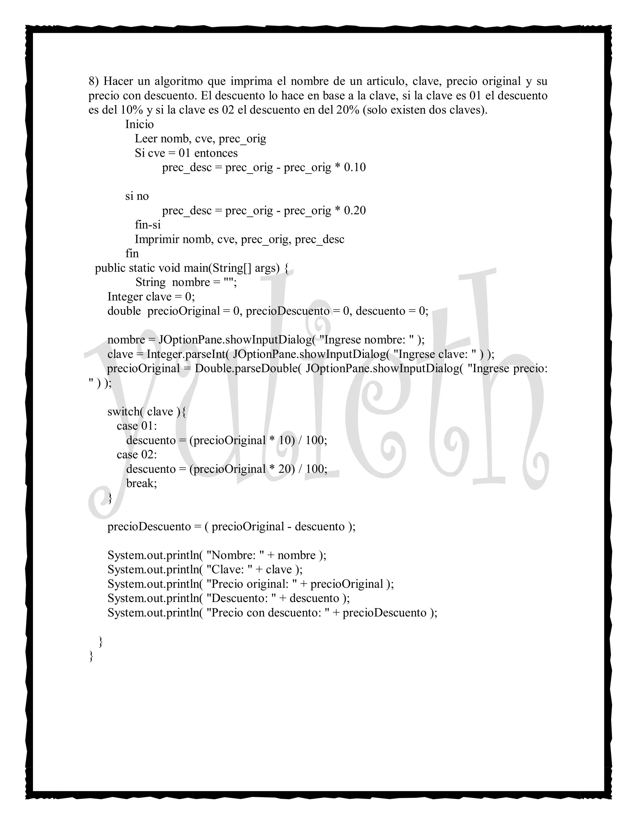 Ejercicios condicional-if | PDF