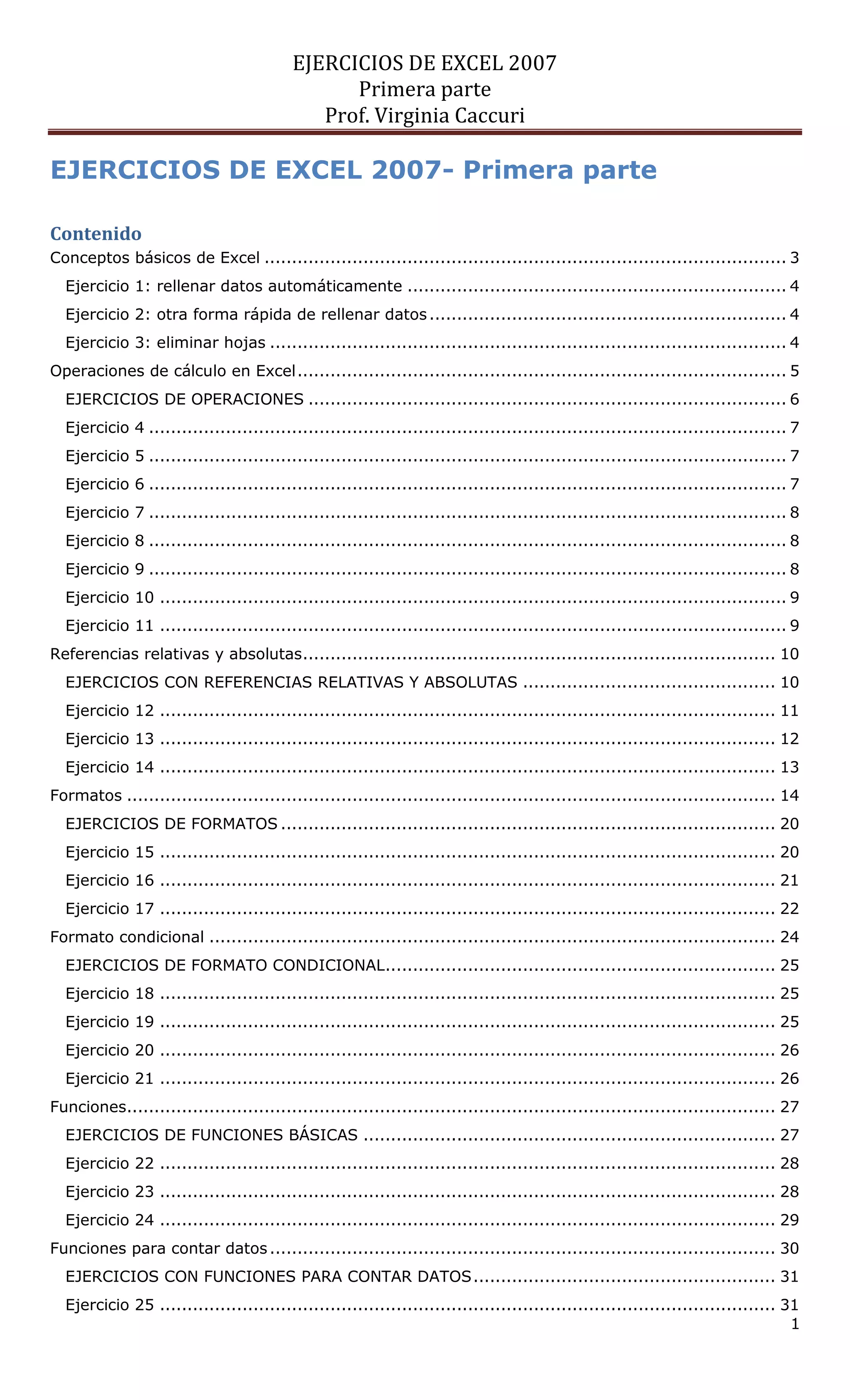Ejercicios practicos y ejemplos de Excel | PDF