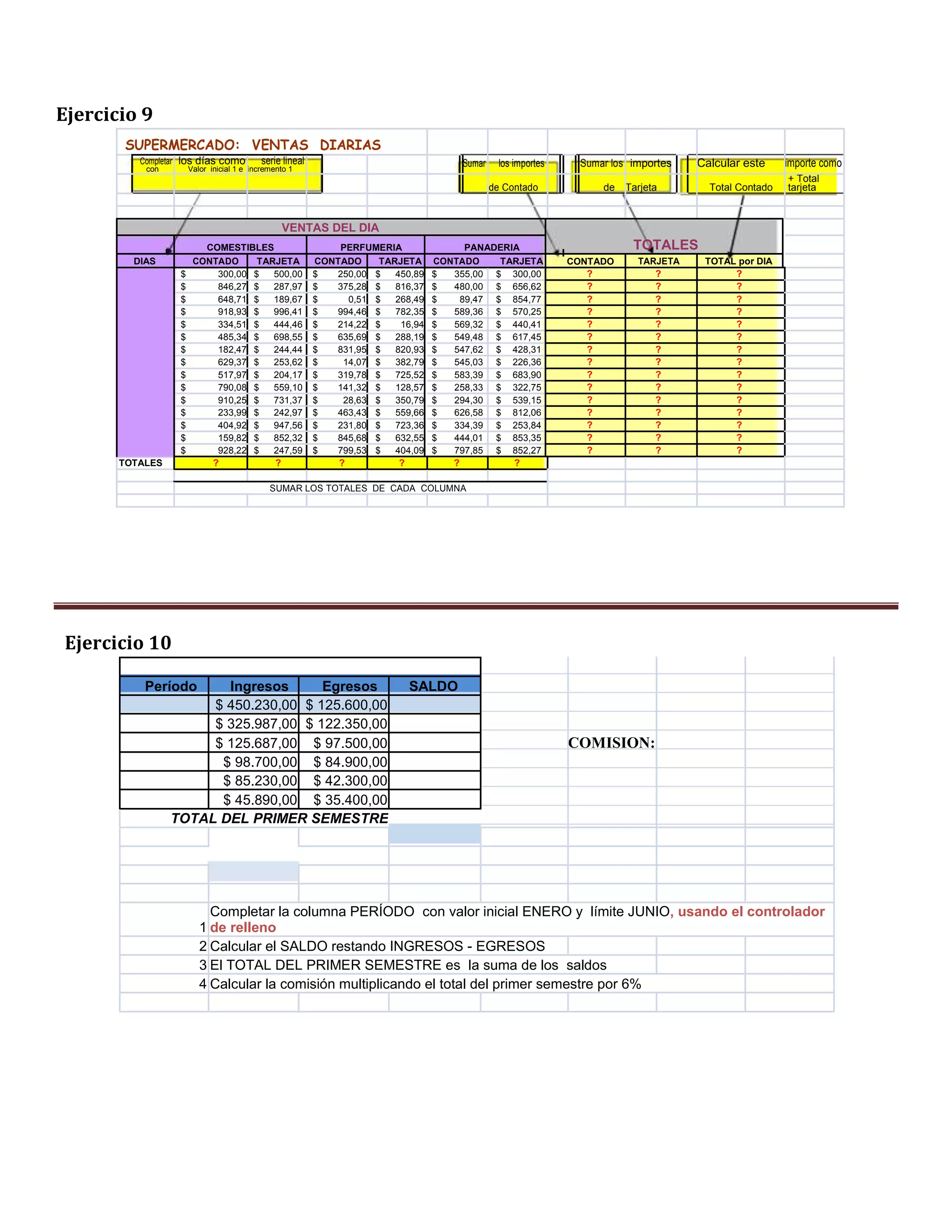 Decimo Tecnología: 4p 2c, 3c Excel Tablas