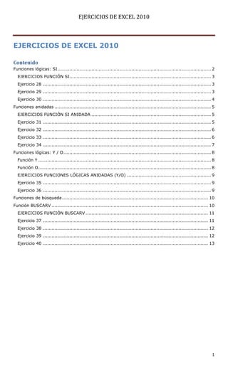Ejercicios de-excel-2010 | PDF