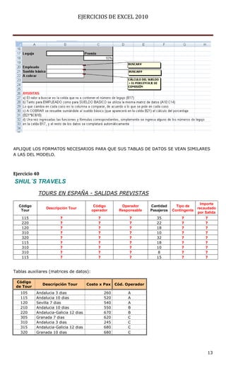 Ejercicios de-excel-2010 | PDF