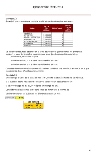 Ejercicios de-excel-2010 | PDF