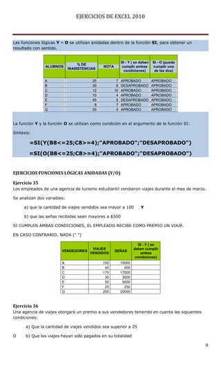Ejercicios de-excel-2010 | PDF