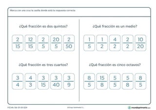 Ejercicios de-lectura-y-escritura-de-fracciones para 4 y 5 | PDF