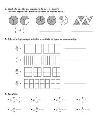 Ejercicios de-lectura-y-escritura-de-fracciones para 4 y 5 | PDF