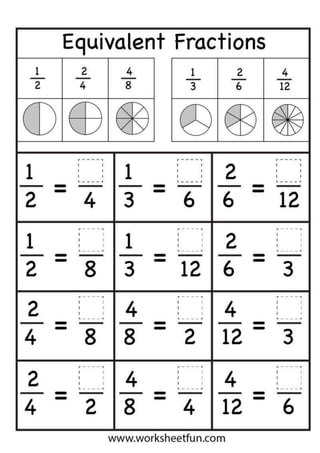 Ejercicios de-lectura-y-escritura-de-fracciones para 4 y 5 | PPT