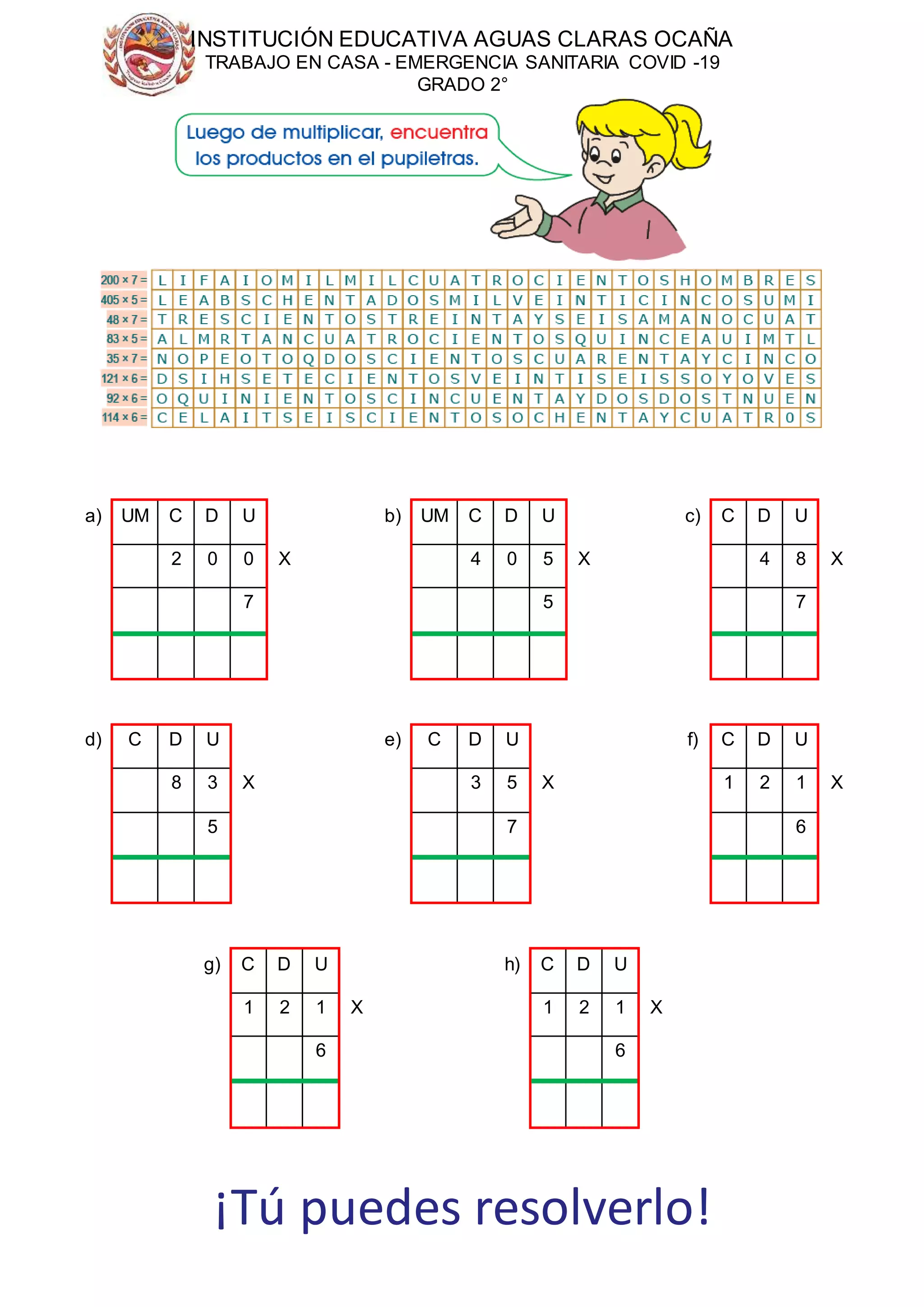 Hojas De Trabajo De Tablas De Multiplicación De Segundo Año