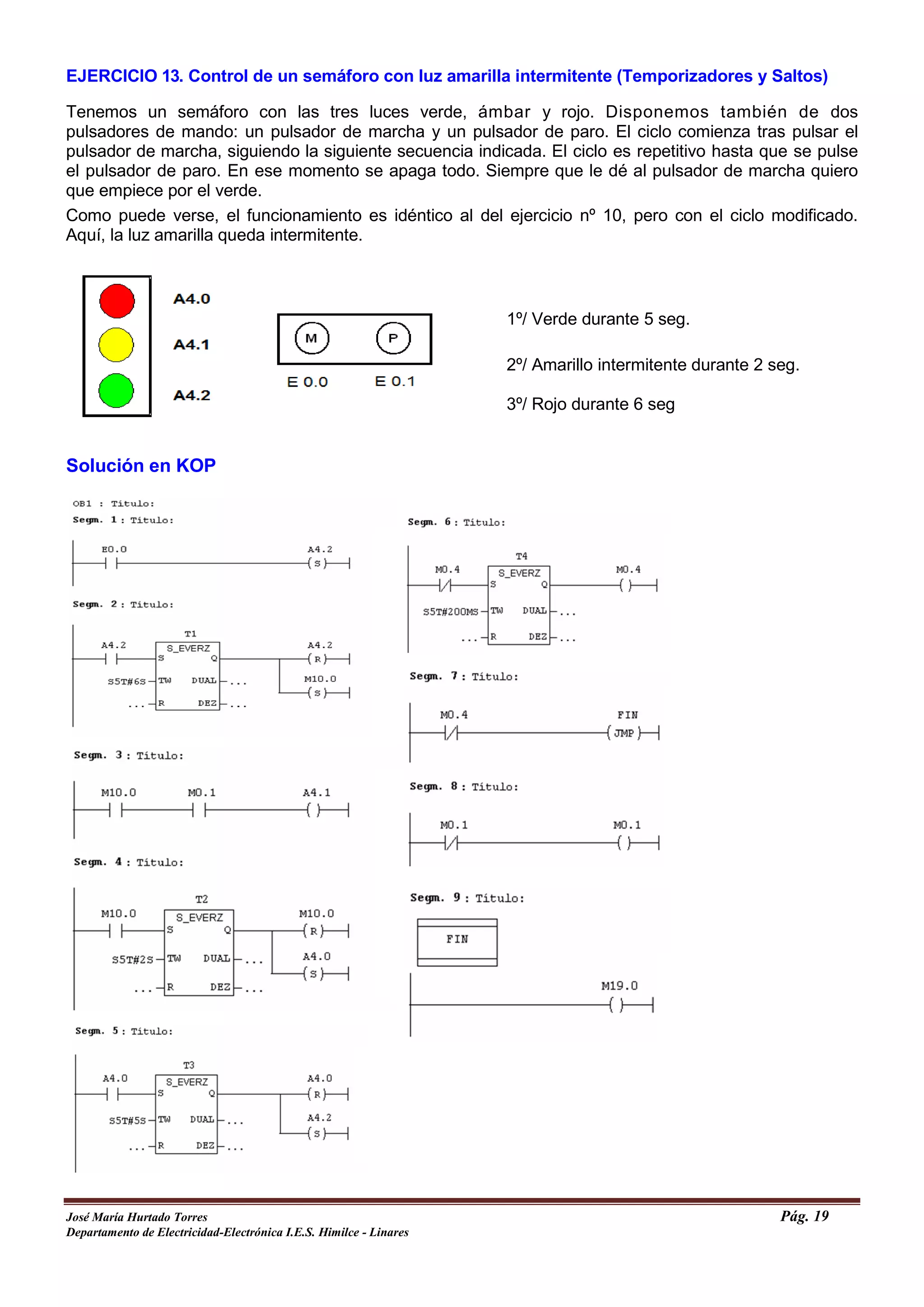 PLC: Ejercicios de programación resueltos con step-7 | PDF