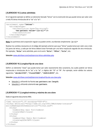 Ejercicios de XSD | PDF