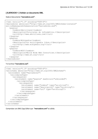 Ejercicios de XSD | PDF