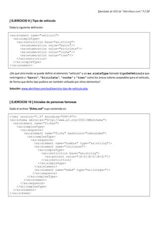 Ejercicios de XSD | PDF