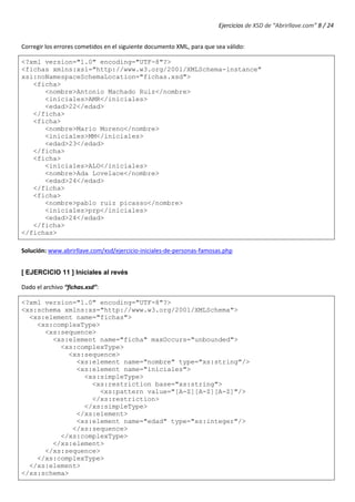 Ejercicios de XSD | PDF