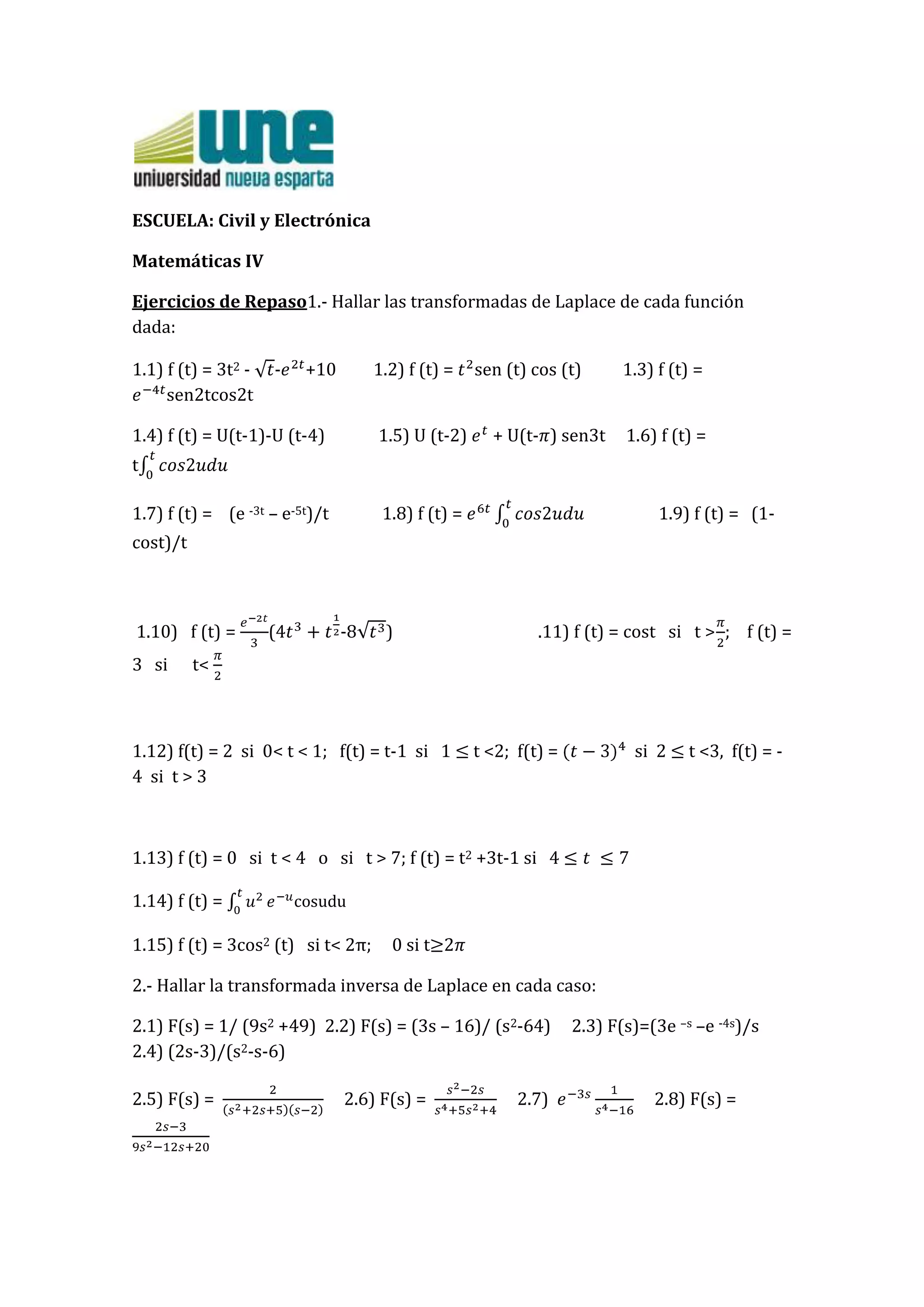 Ejercicios laplace | DOTX