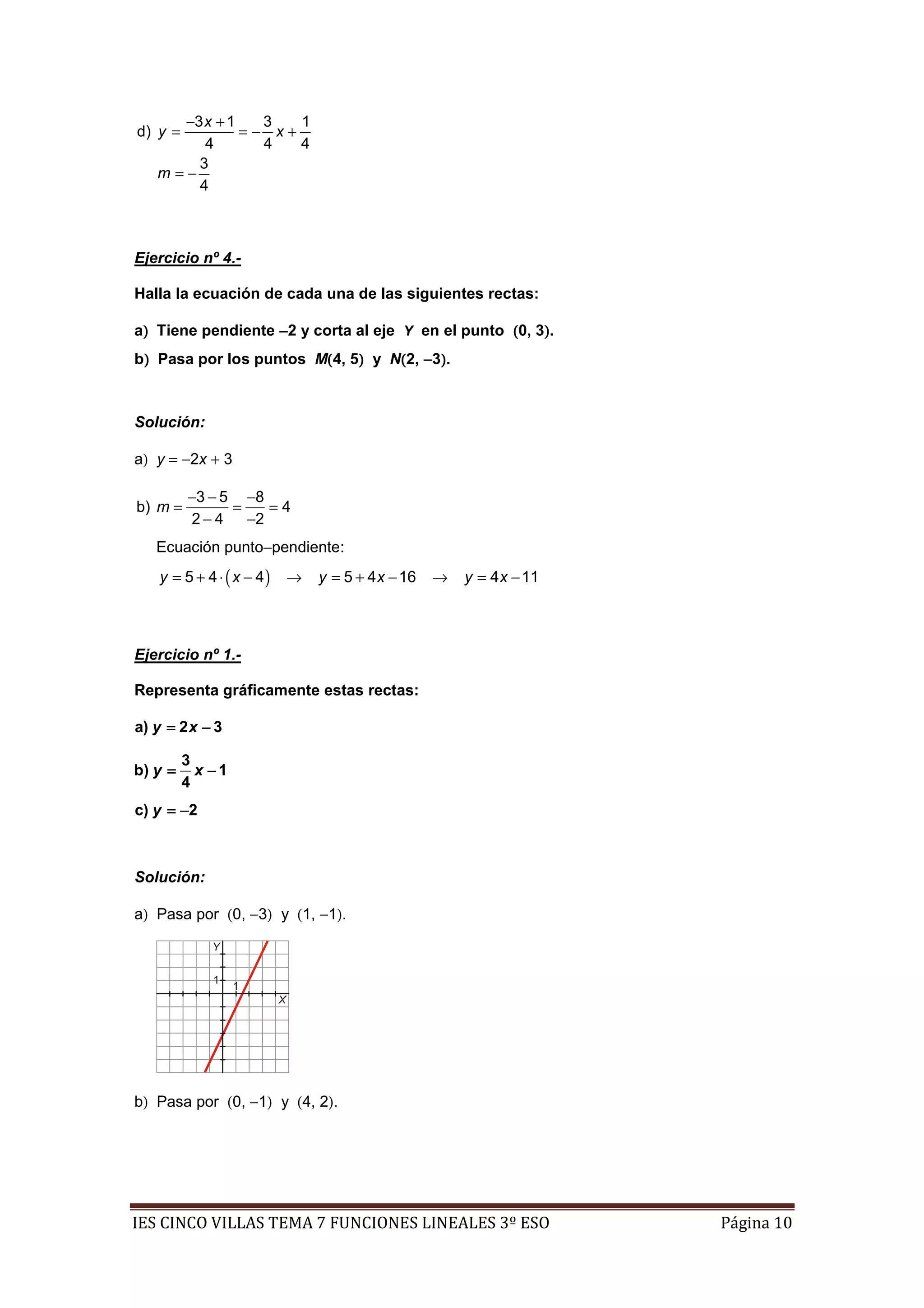 Ejercicios resueltos-minimos-3c2ba-eso-tema-7-funciones-lineales | PDF ...