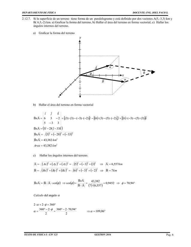 Ejercicios resueltos-vectores-2016 | PDF