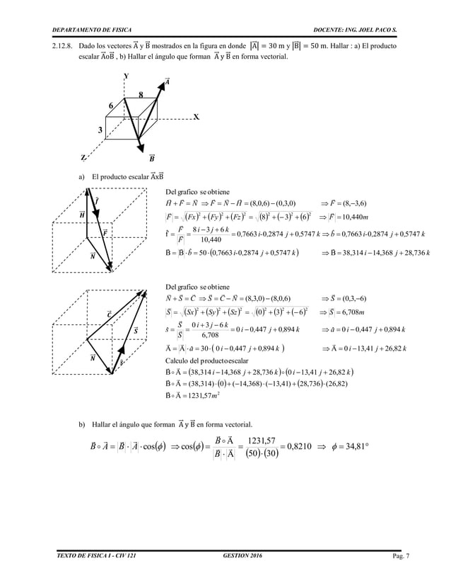 Ejercicios resueltos-vectores-2016 | PDF