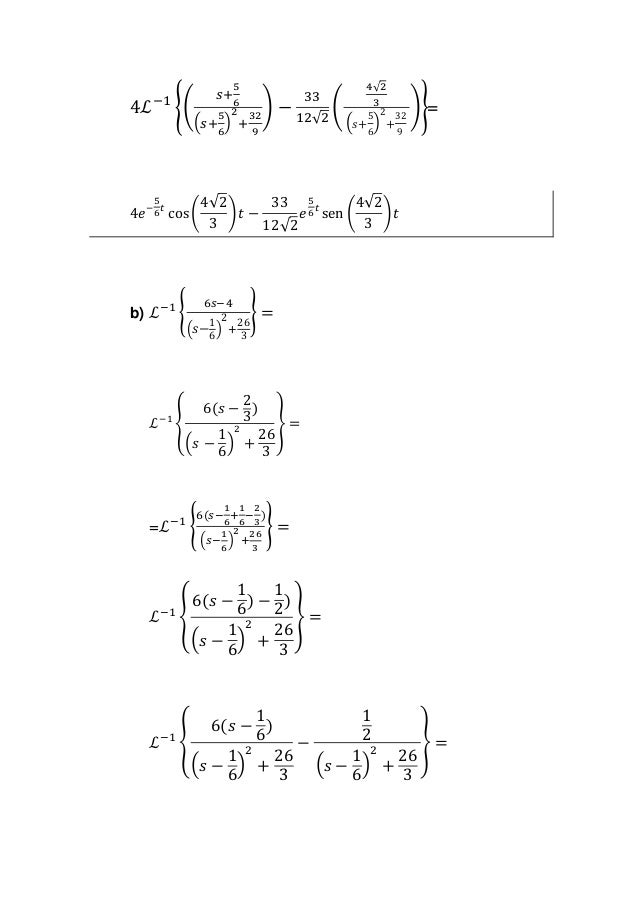 Ejercicios Transformada de Laplace