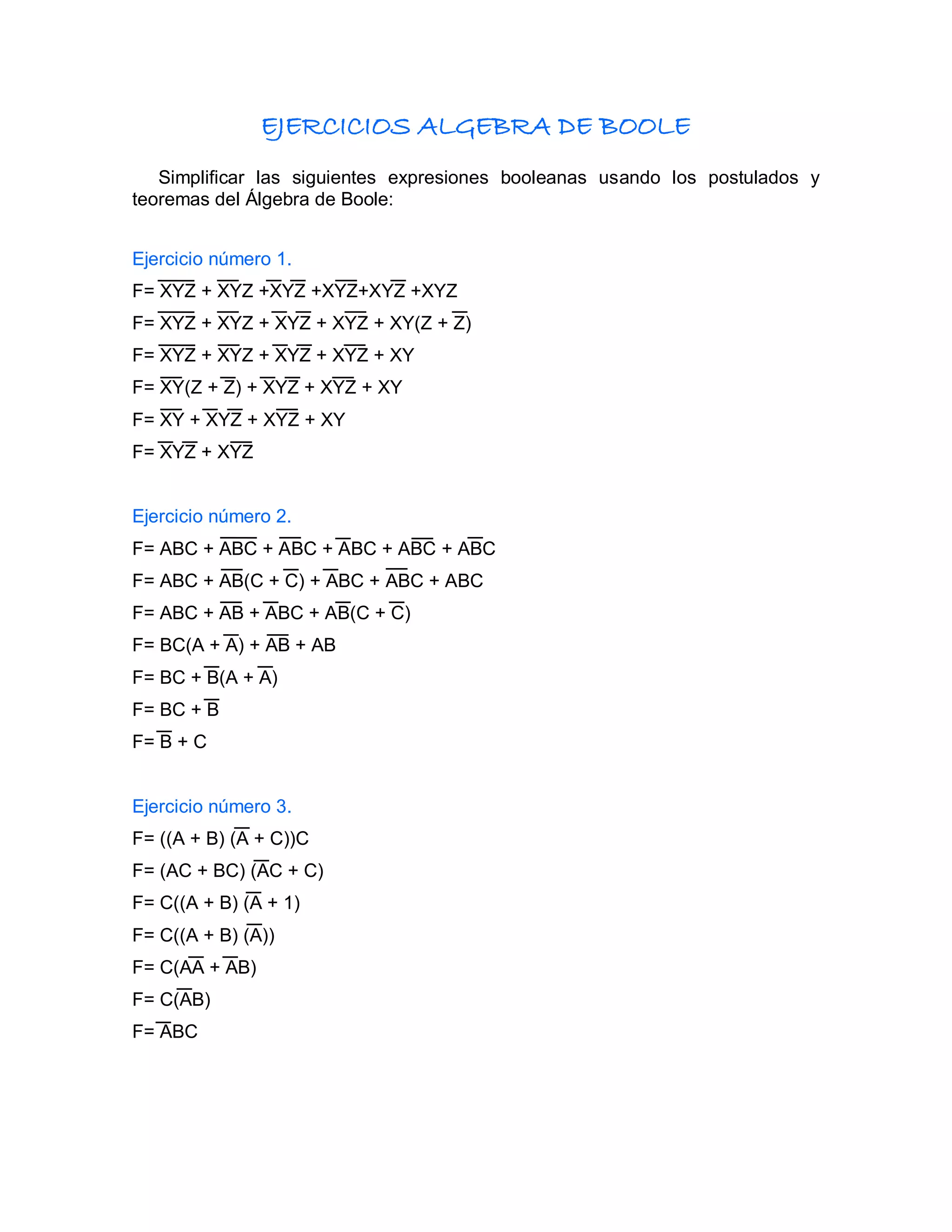 Algebra de Boole | PDF