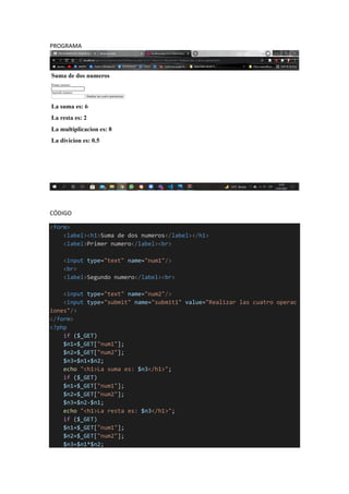 Ejercicios basicos php lenin quishpe | PDF