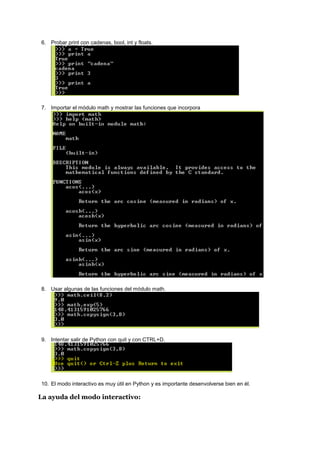 Ejercicios básicos en Python | PDF