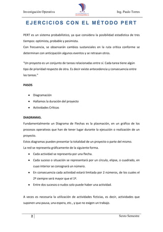 Ejercicios con el método pert | PDF