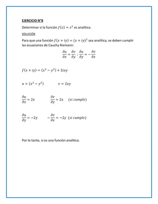 EJERCICIOS CON LA ECUACION DE CAUCHY RIEMANN DEL 1 AL 15 (1).pdf