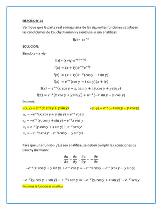EJERCICIOS CON LA ECUACION DE CAUCHY RIEMANN DEL 1 AL 15 (1).pdf