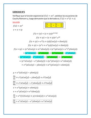 EJERCICIOS CON LA ECUACION DE CAUCHY RIEMANN DEL 1 AL 15 (1).pdf