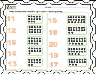 Ejercicios con números del 11 al 20 preescolares.pdf
