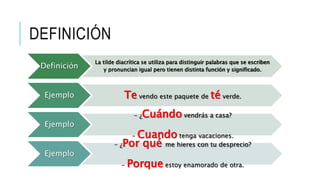 Ejercicios de acentuación diacrítica | PPTX