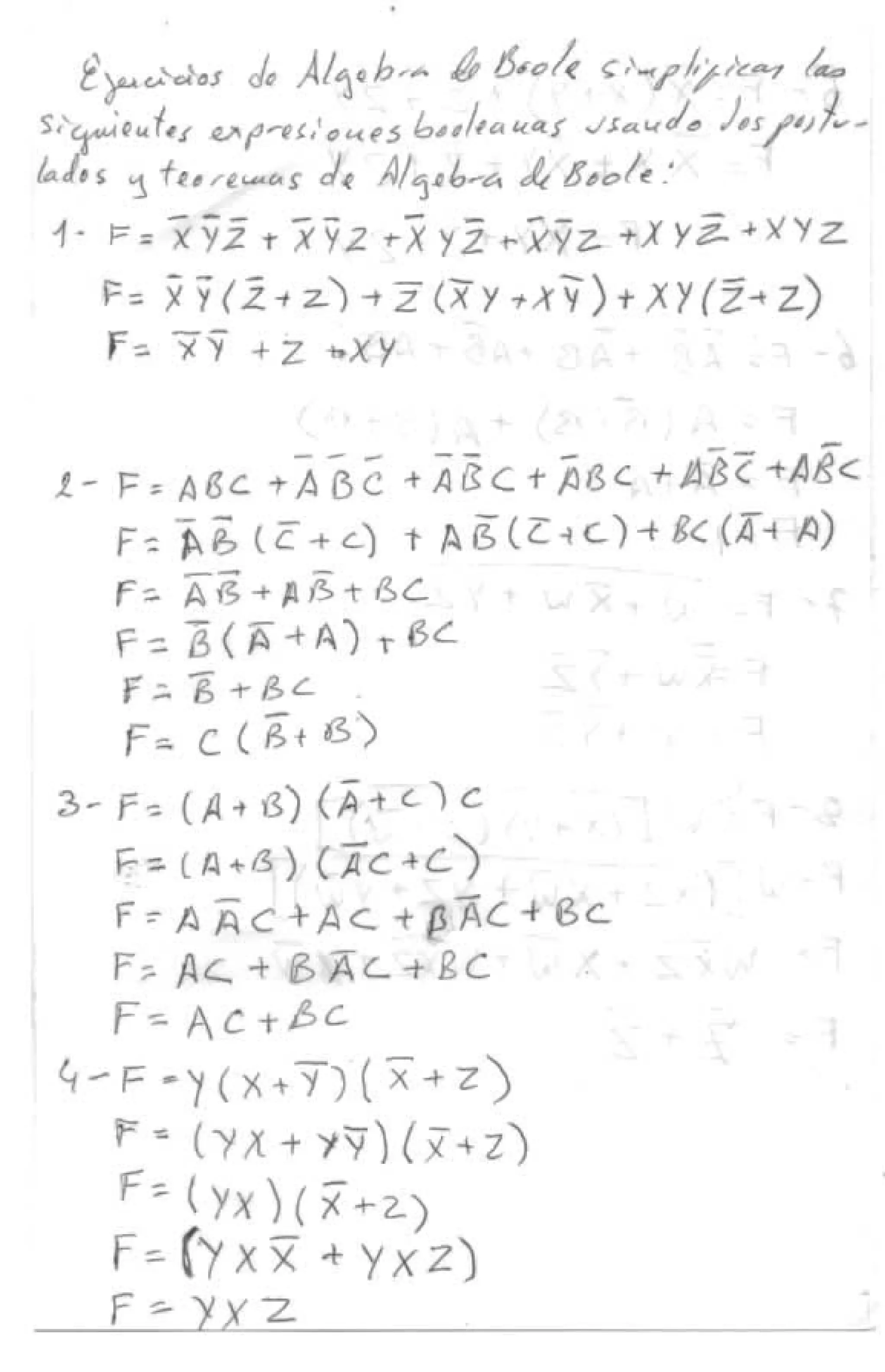 Ejercicios de algebra de boole | PDF
