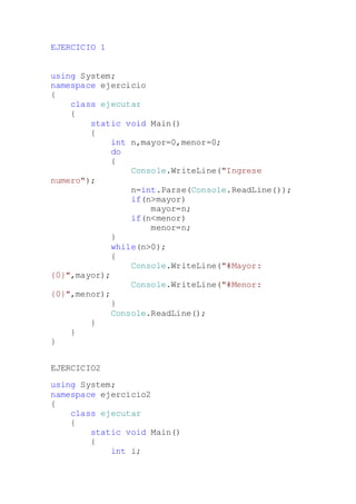 Ejercicios De Algoritmos | PDF