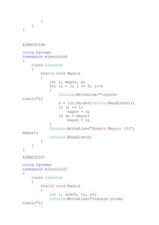 Ejercicios De Algoritmos | PDF