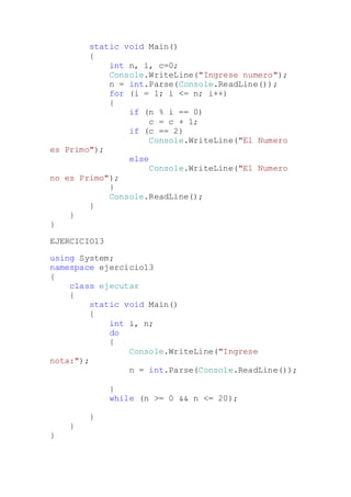 Ejercicios De Algoritmos | PDF