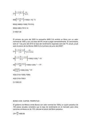 Ejercicios de bonos | DOC