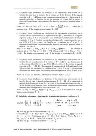 Ejercicios de calculo diferencial | PDF