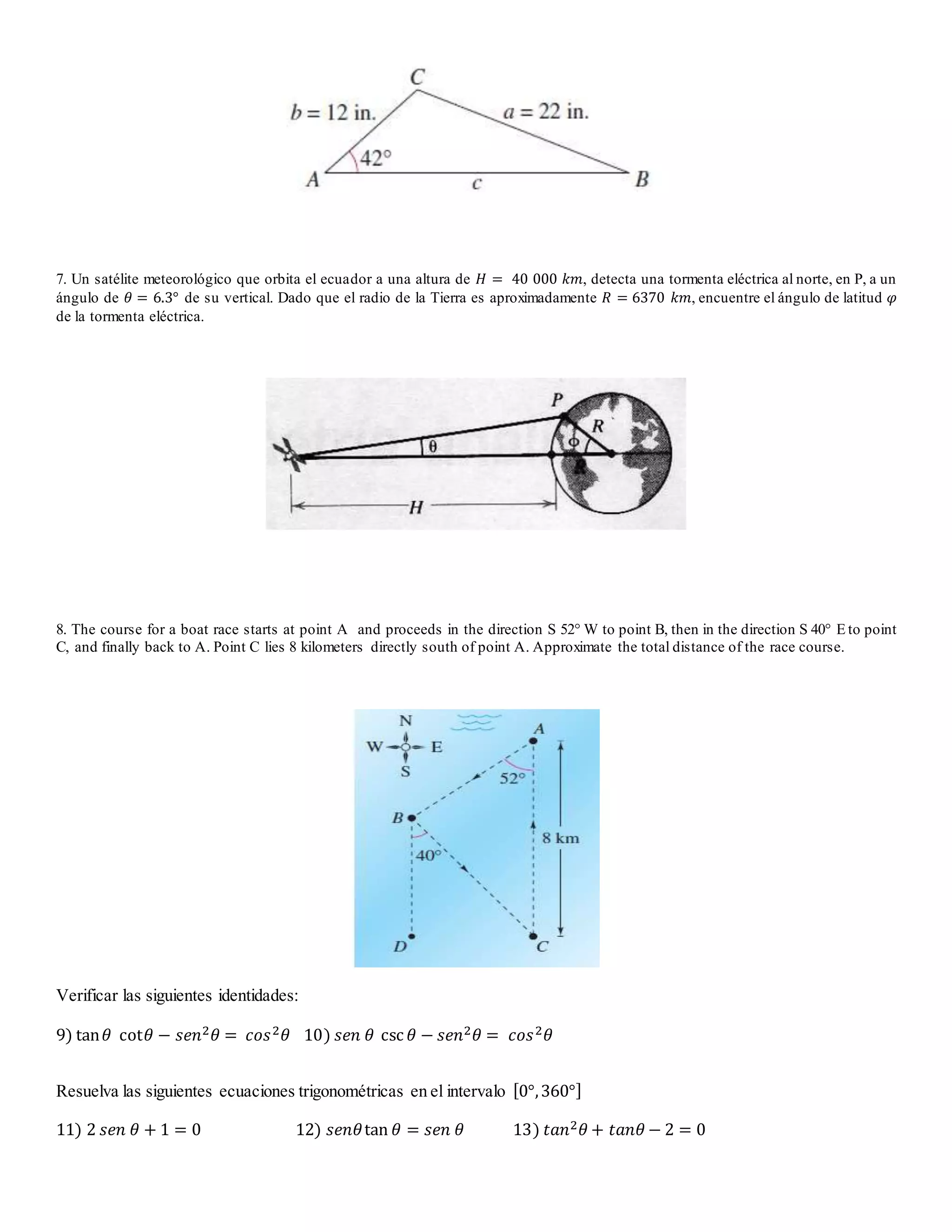 Ejercicios decimo trigonometria | PDF