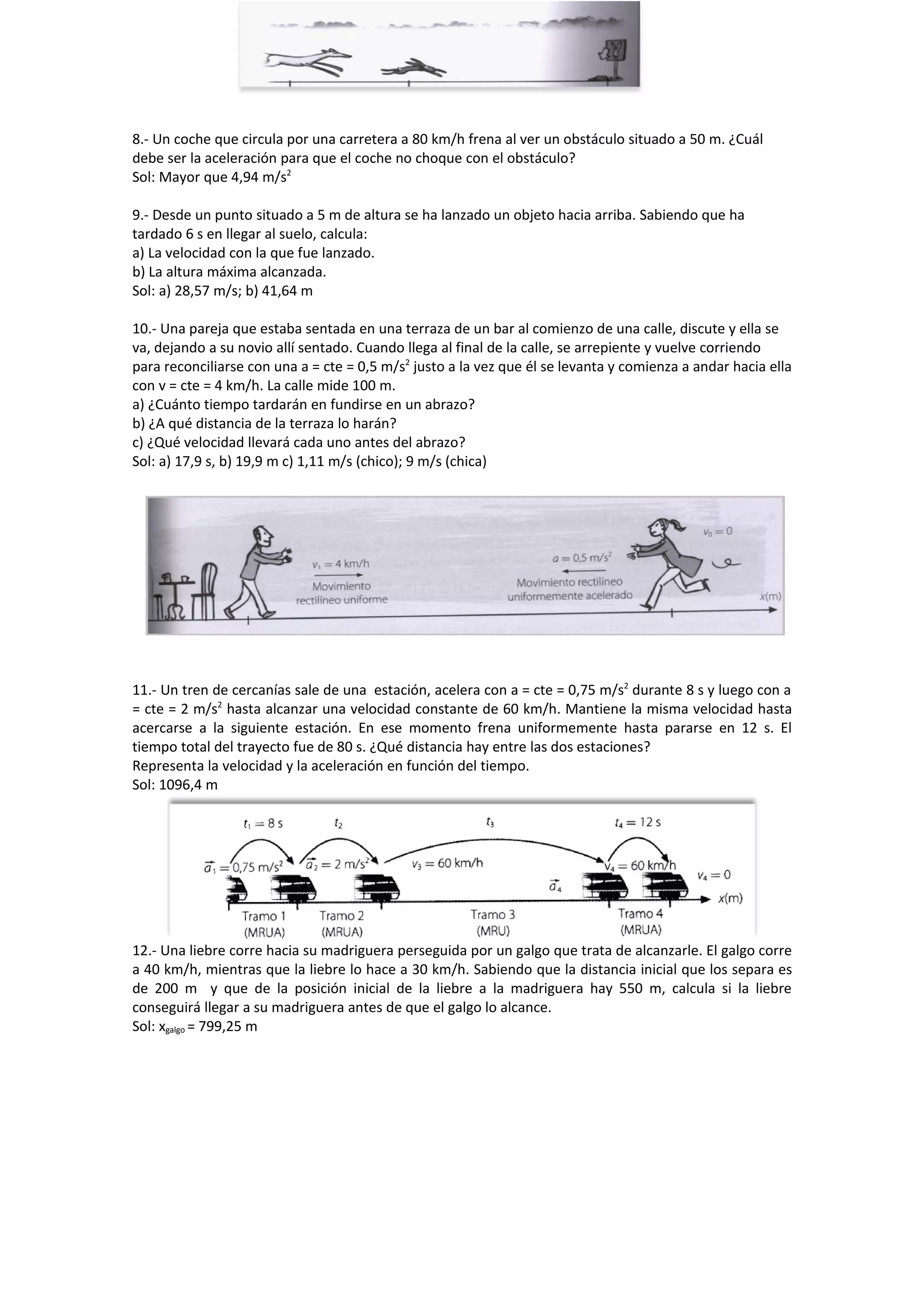 Ejercicios de cinemática 1º bach2012 | DOC