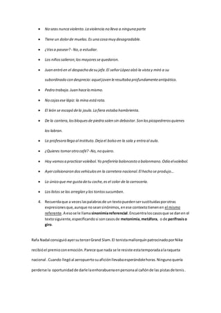 Ejercicios de cohesión | DOCX