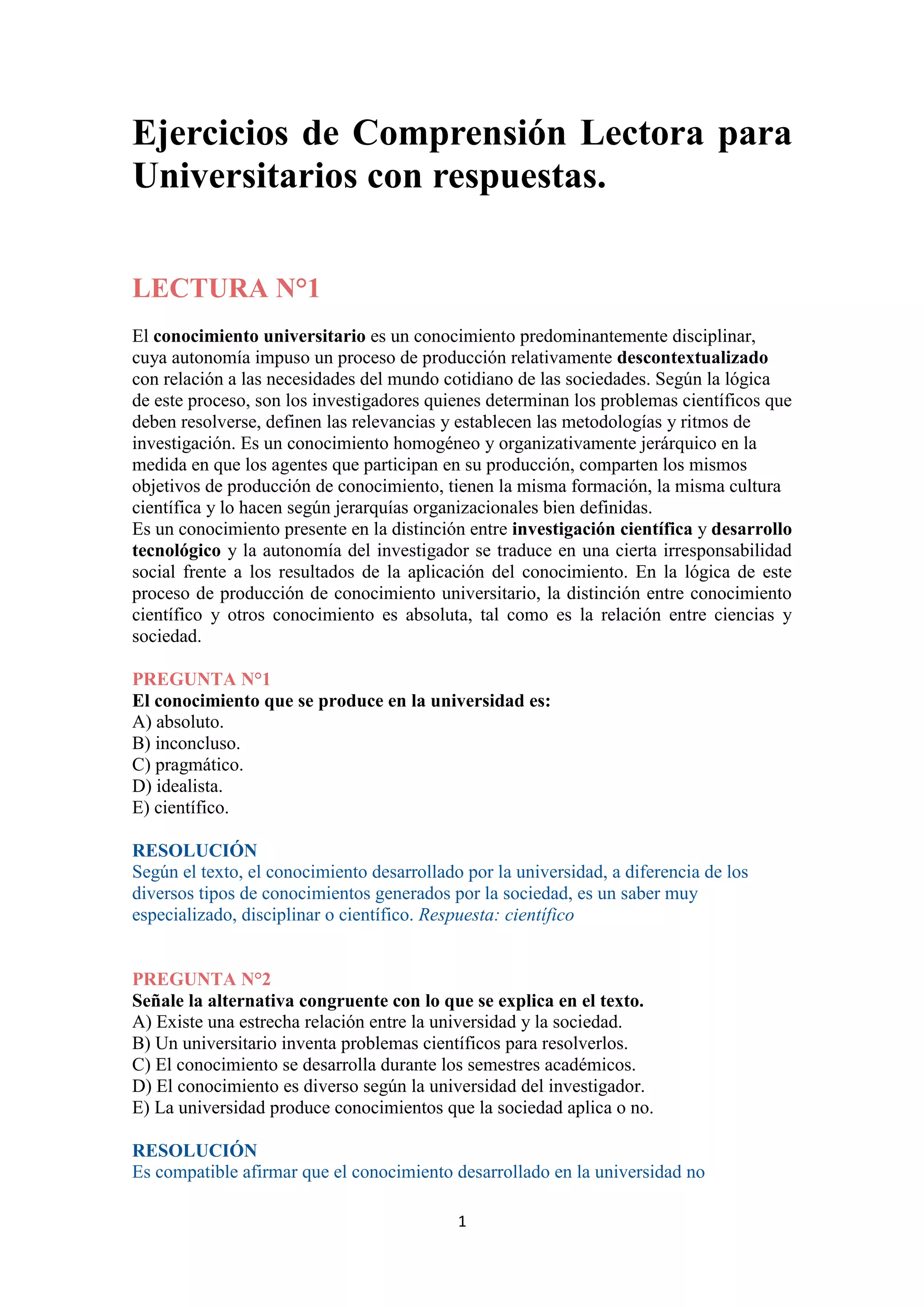 Ejercicios de Comprensión Lectora para Universitarios con respuestas.pdf