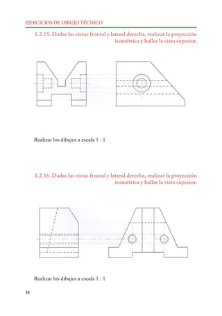 Ejercicios de dibujo vistas isom. | PDF